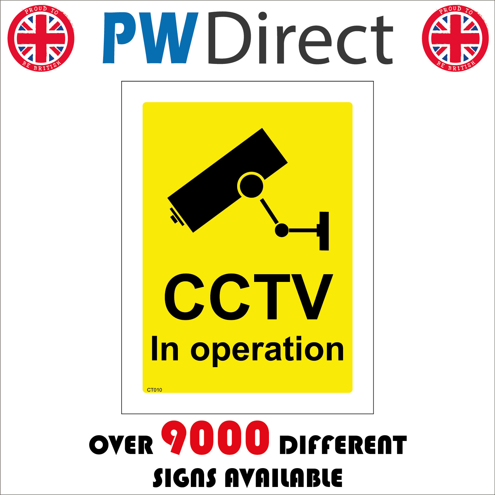 CT010 CCTV IN OPERATION SIGN RECORDING CAMERA FILM MONITOR SURVEILLANCE ...
