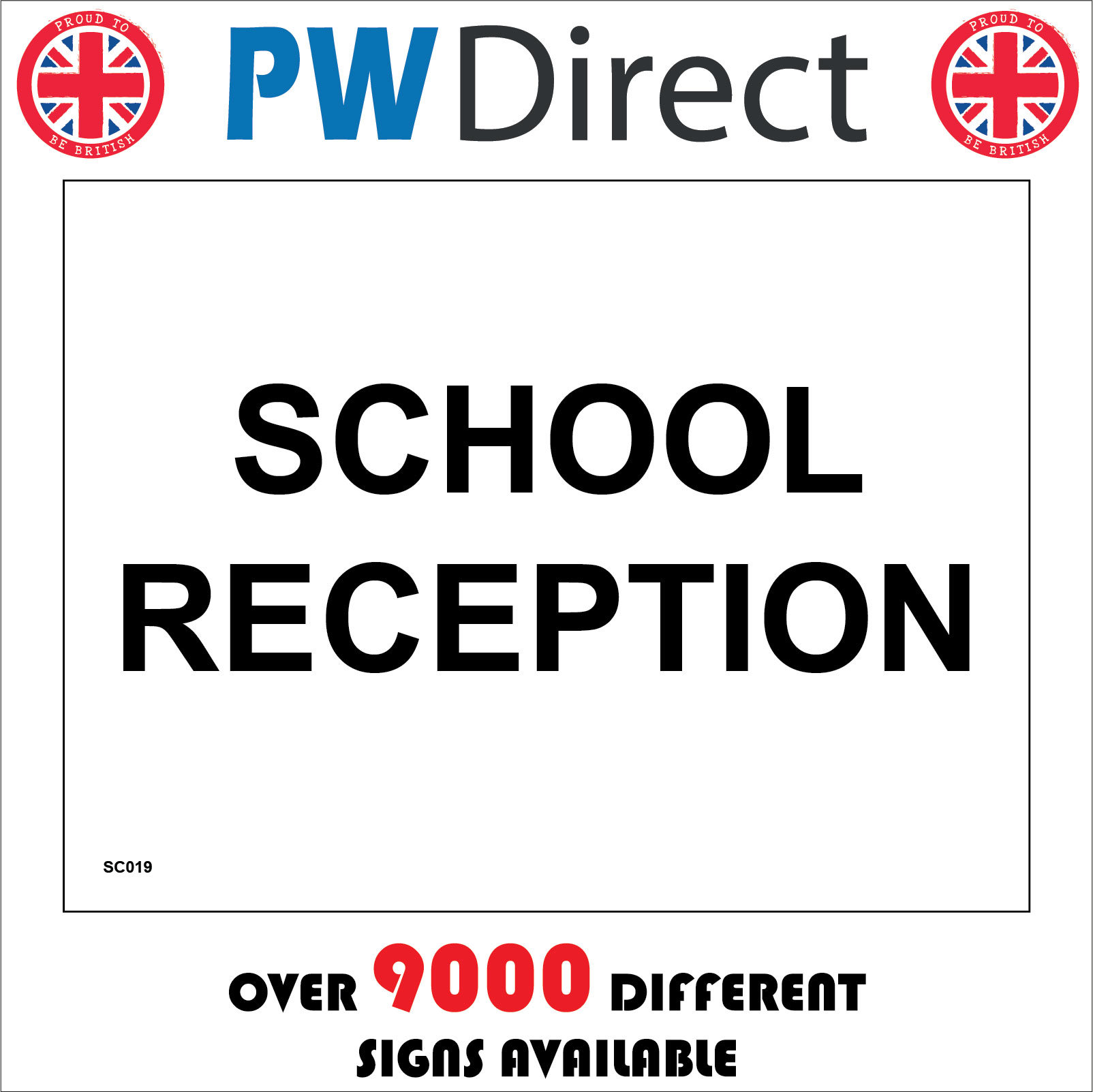 SC019 SCHOOL RECEPTION SIGN STAFF WALL DOOR PLAQUE SECRETARY VISITORS ...