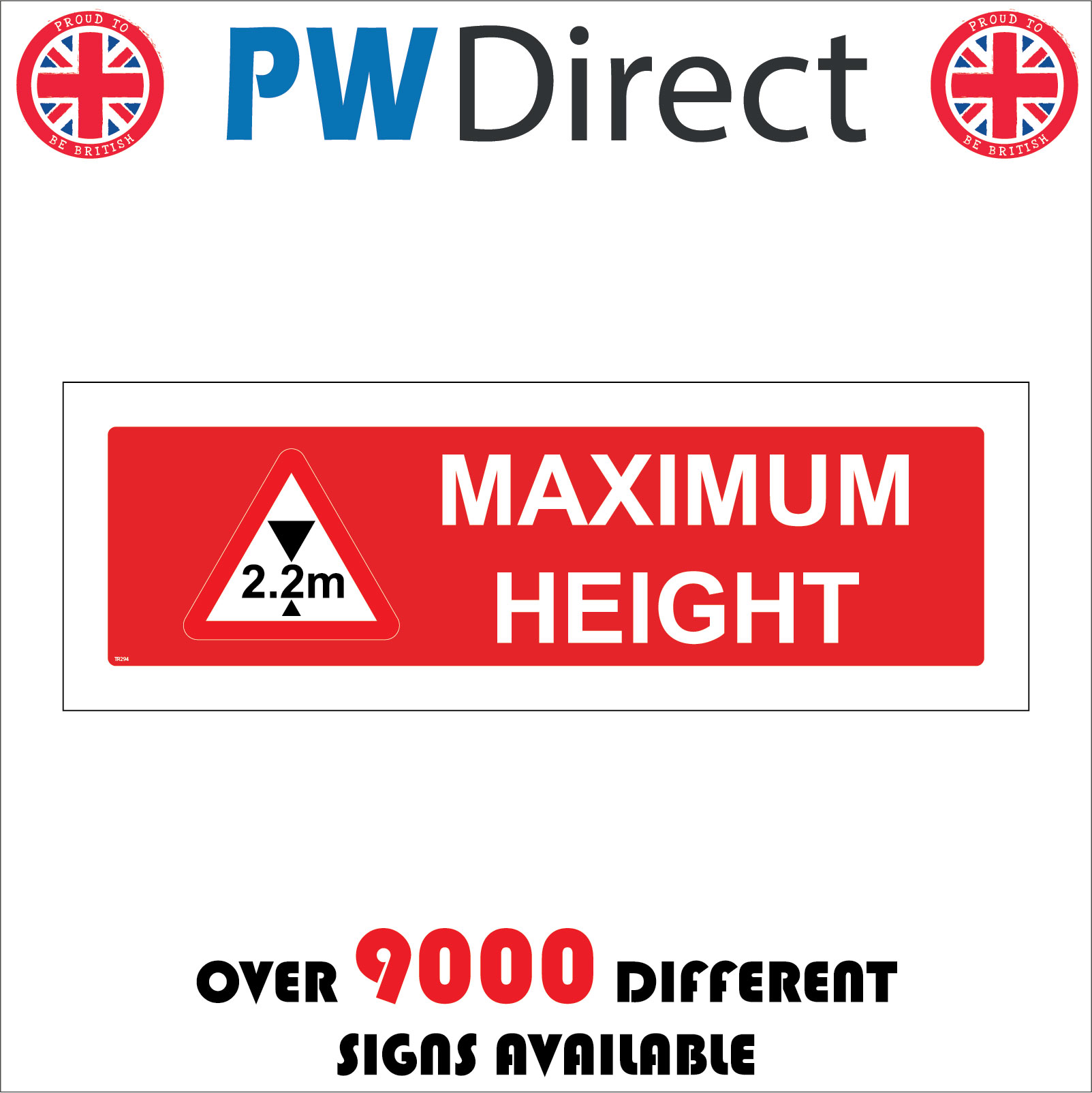TR294 MAXIMUM HEIGHT 2.2M SIGN MAX OVERHEAD RESTRICTION BRIDGE CARPARK ...
